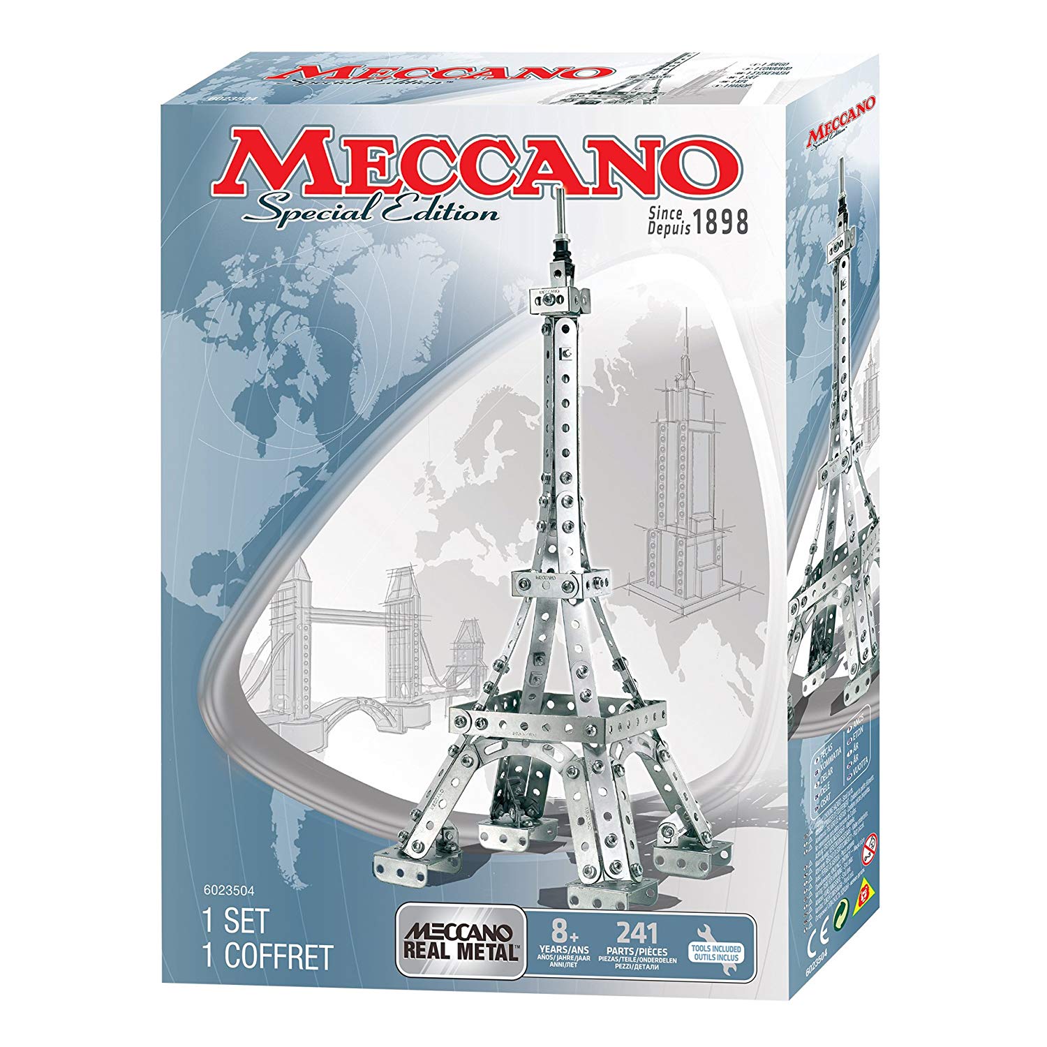 Meccano 2 in 1 Model Kit: Eiffel Tower & Brooklyn Bridge - A & D ...